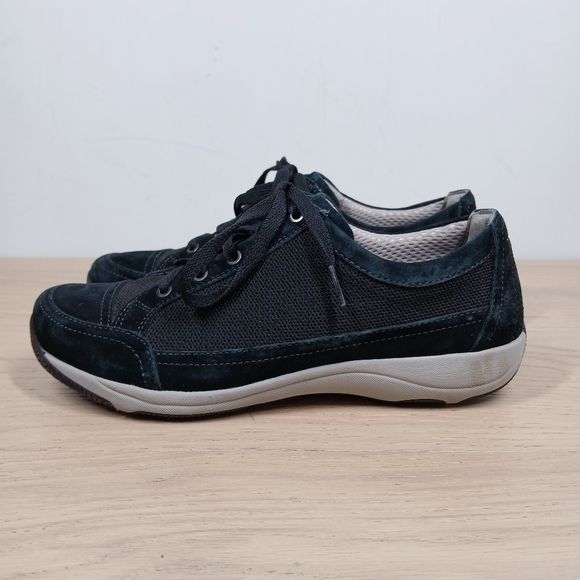 Dansko | Shoes | Dansko Black Leather Mesh Lace Up Comfort Walking ...